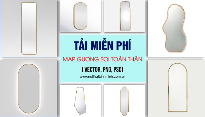 Thư viện map gương dán tường, gương soi toàn thân Full HD, 4K