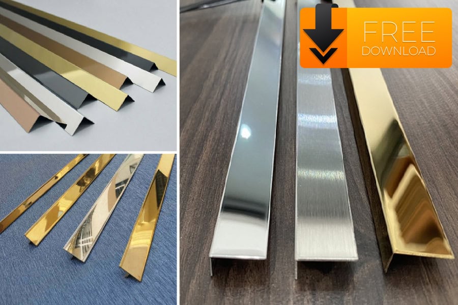 Bộ sưu tập map inox texture, map nẹp inox trong thiết kế